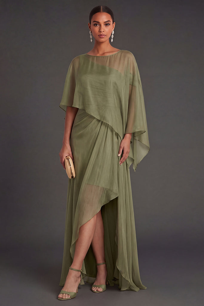 Leely Women Dusty Sage Sheath Off the Shoulder Long Formal Dress with ...