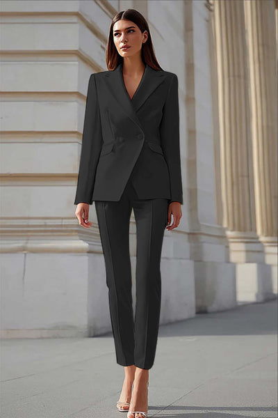Leely Women Ivory 2 Piece Fitted Business Suits with Sleeves Tight Leg ...